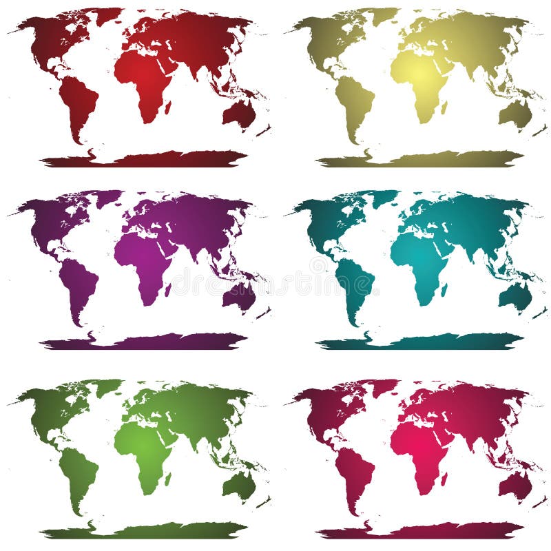 Colored World Map Triangle Design Stock Vector - Illustration of ...
