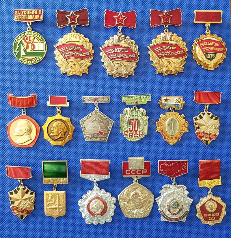 Collection of World War II Soviet Medals Stock Photo - Image of medals ...