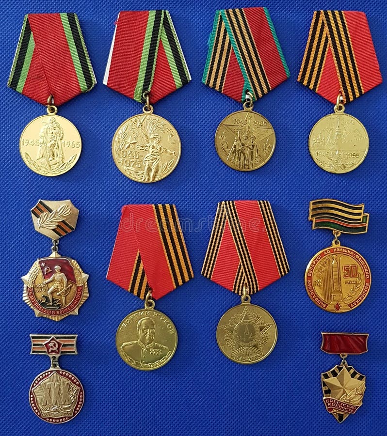 Collection of World War II Soviet Medals Editorial Stock Image - Image ...