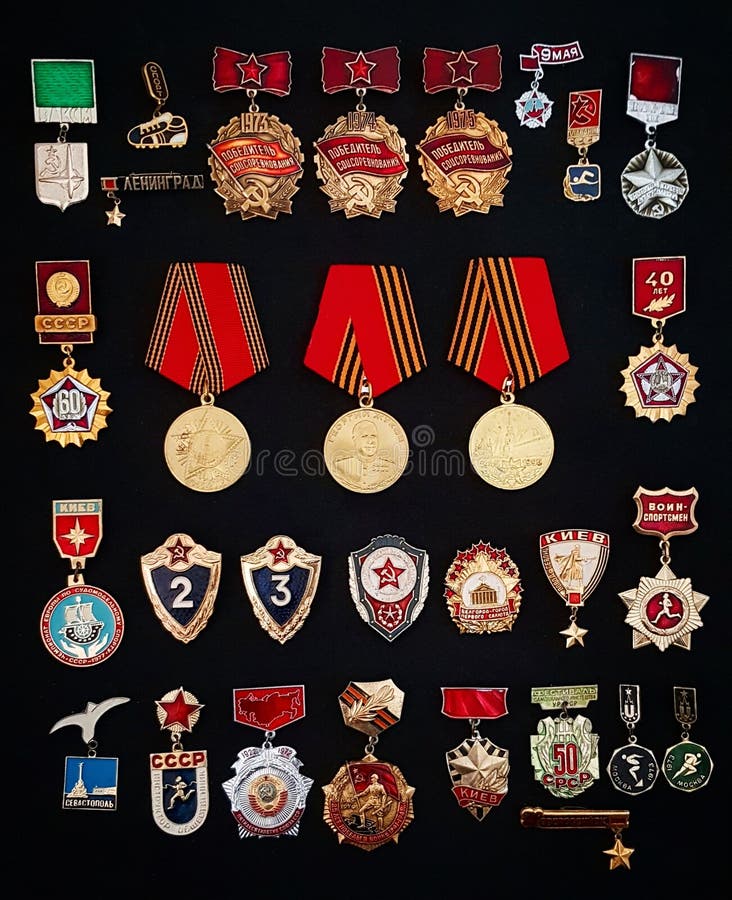 Collection of World War II Soviet Medals Stock Photo - Image of ...