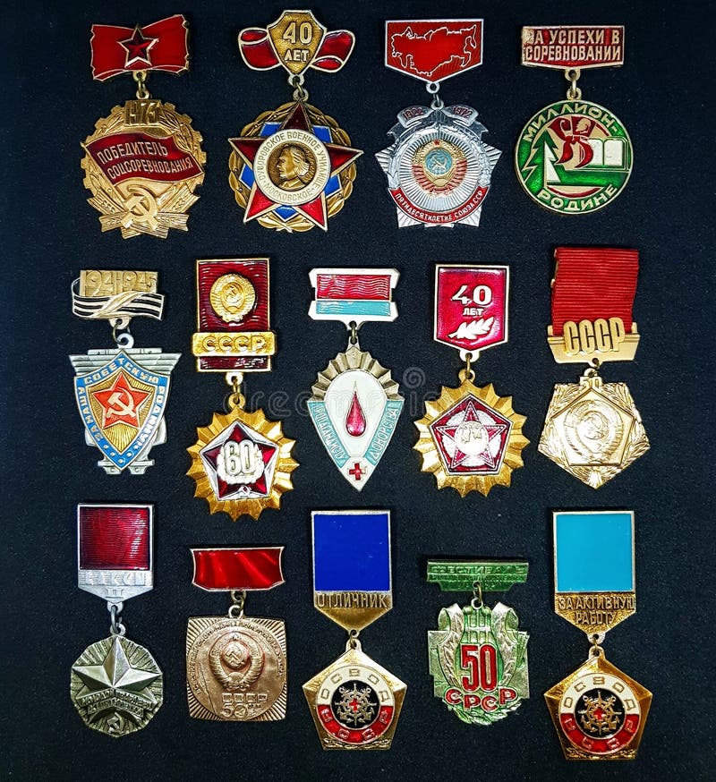 Collection of World War II Soviet Medals Stock Photo - Image of medals ...