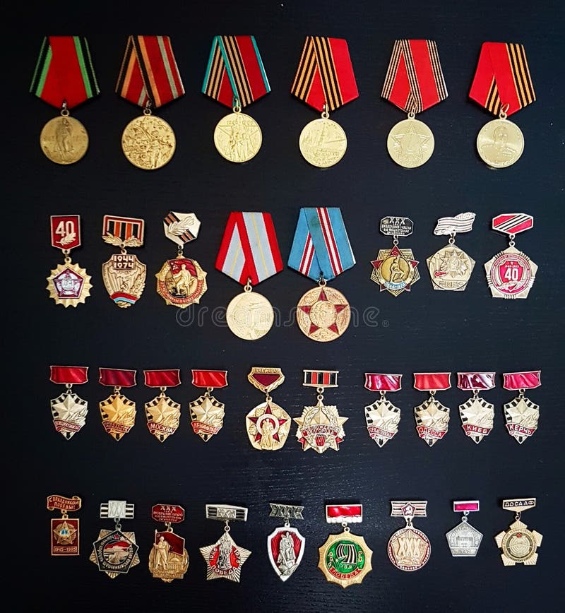Collection of World War II Soviet Medals Stock Image - Image of medals ...
