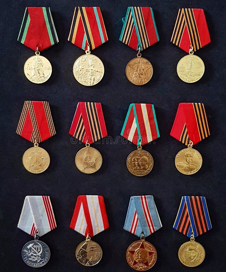 Collection of World War II Soviet Medals Stock Image - Image of medals ...