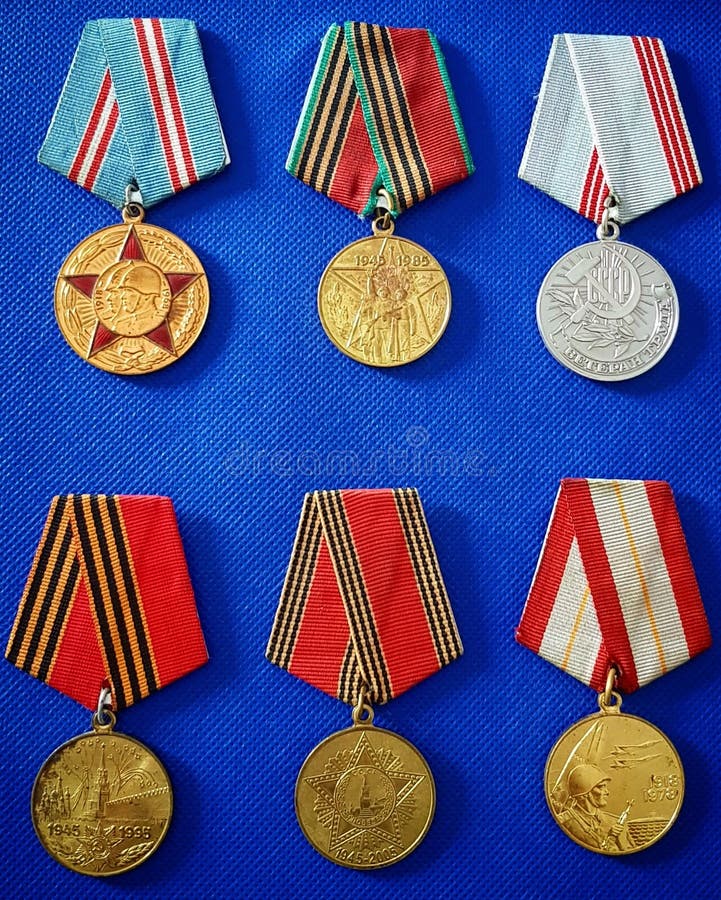 Collection of World War II Soviet Medals Stock Photo - Image of medals ...