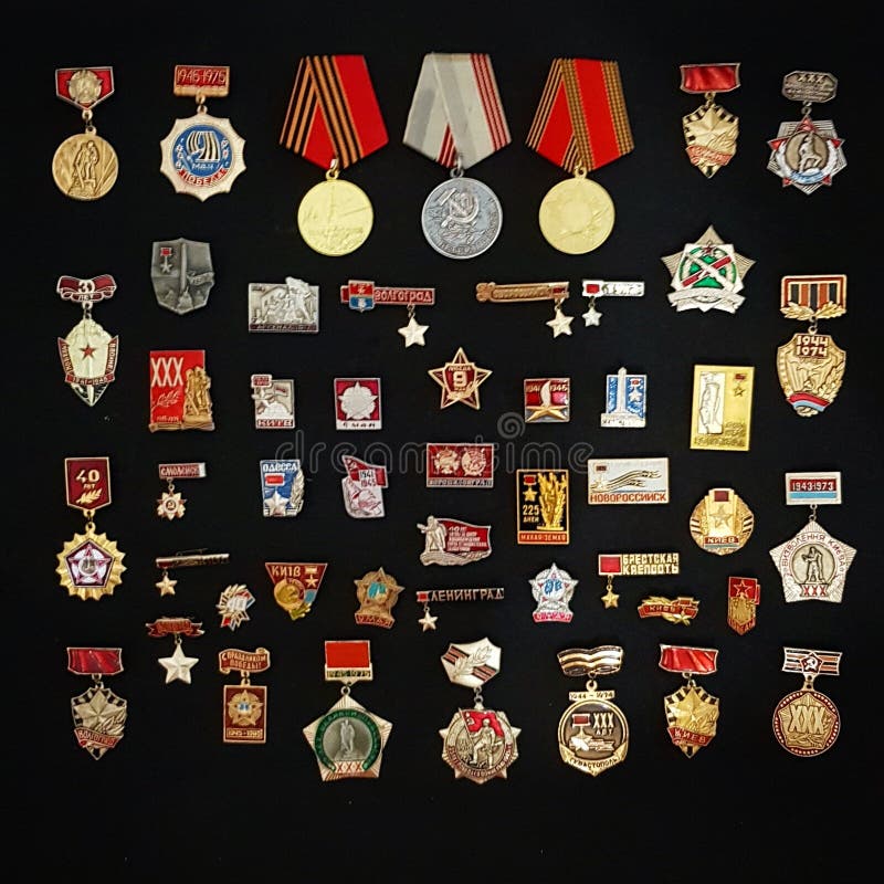 Collection of World War II Soviet Medals Stock Photo - Image of ...