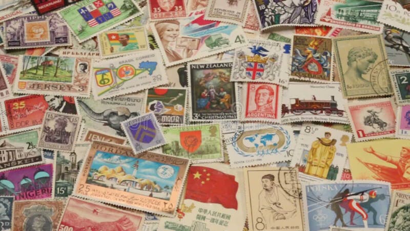 A Collection of Stamps in an Album. Stock Footage - Video of money ...