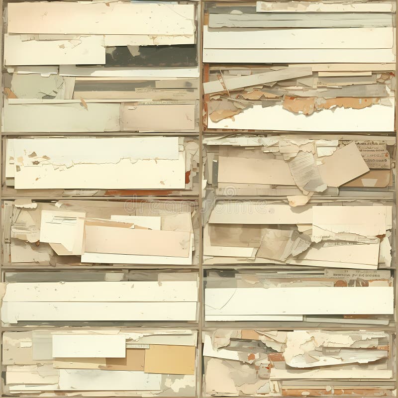 A Collection of Worn, Yellowed Documents with Torn Edges Stock ...