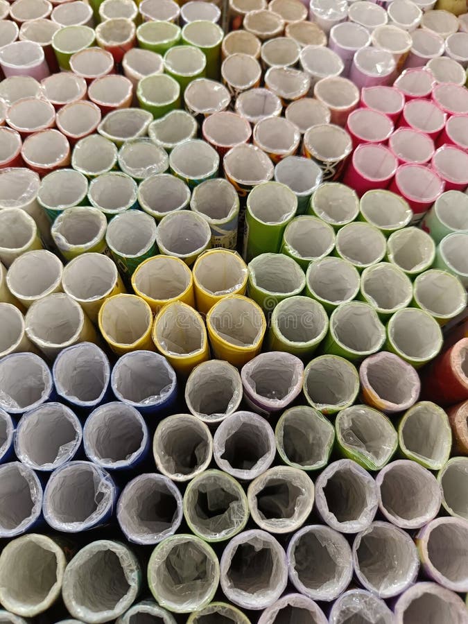 A Collection of Wrapping Paper Rolls in a Store Stock Photo - Image of ...