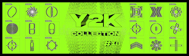 Collection of Y2K Elements. Big Collection of Abstract Graphic ...