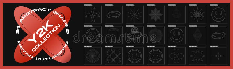 Collection of Y2K Elements. Large Set of Retro Objects for Design ...