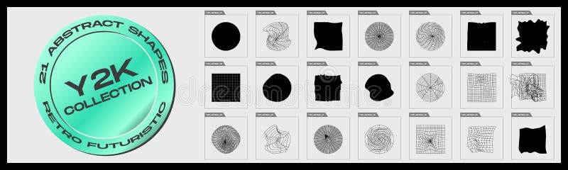 Collection of Y2K Elements. Large Set of Retro Objects for Design. Simple Shapes Forms Stock ...