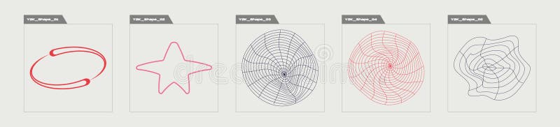 Collection of Y2K Elements. Rave Psychedelic Retro Futuristic Set ...