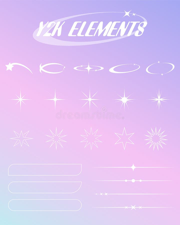 Collection Y2k Stars and Retro Futuristic Graphic, Sparkle Star, Retro ... Collection Y2k Stars and Retro Futuristic Graphic, Sparkle Star, Retro ...
