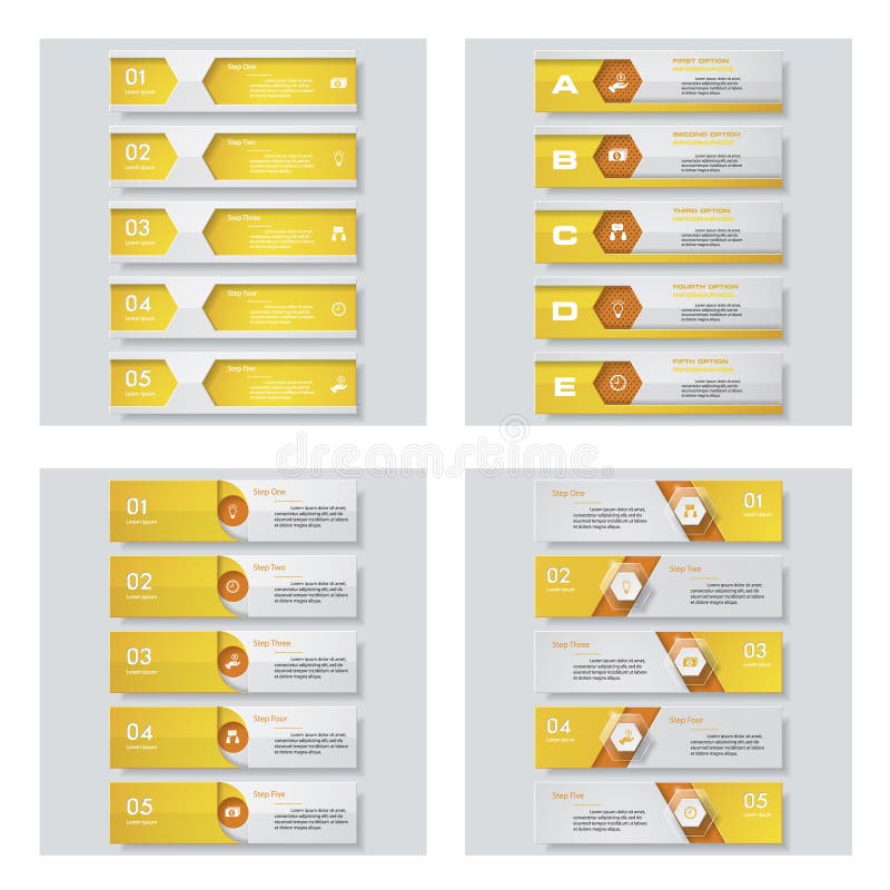 Collection of 4 Yellow Color Template/graphic or Website Layout. Vector ...