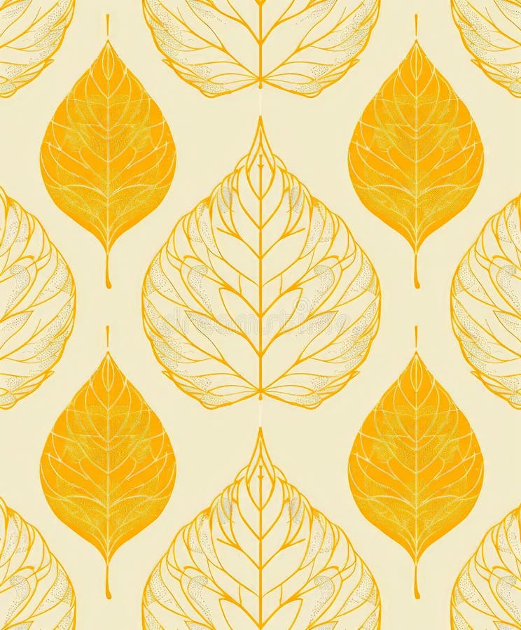 Yellow Leaves Pattern on White Background Stock Illustration ...