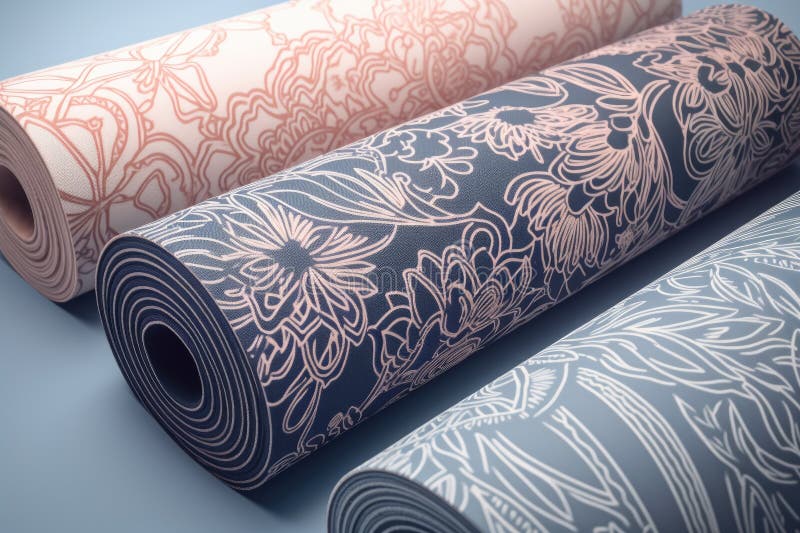 Collection of Yoga Mat Patterns in Different Colors and Styles Stock ...