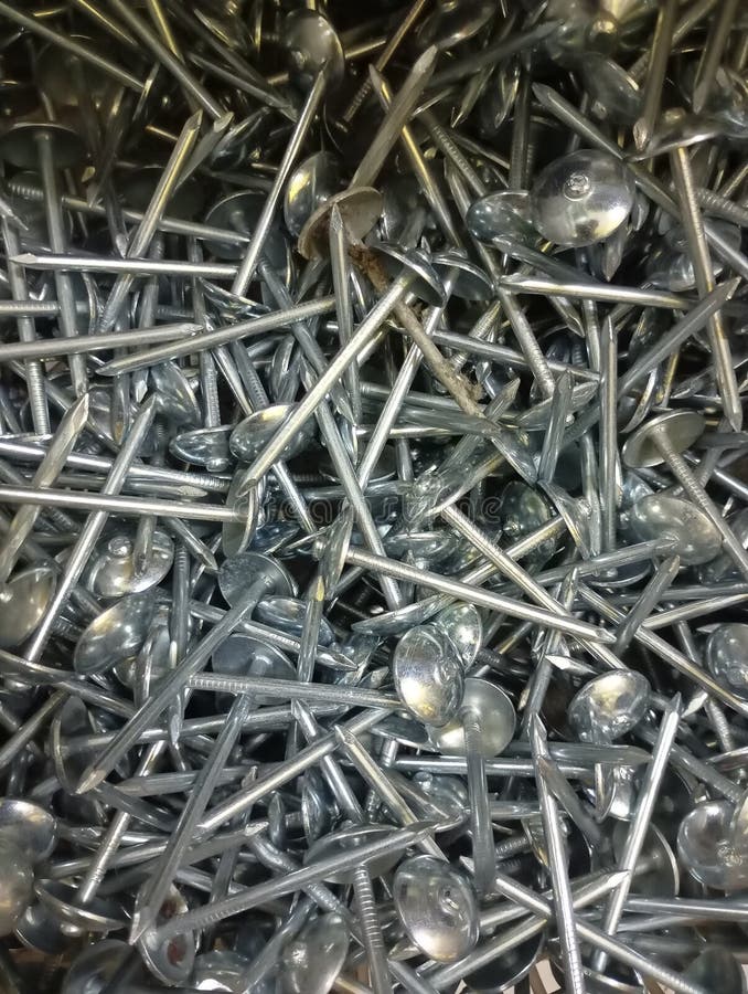 Collection of Zinc Nails or Tacks Stock Image - Image of nails ...