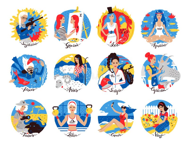 Collection Of Zodiac Signs Stock Vector Illustration Of Mystic 105009832