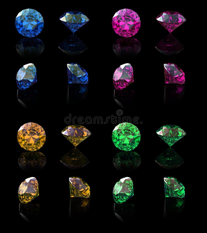 Vector Realistic Gems Jewerly Stones Big Collection. on White ...