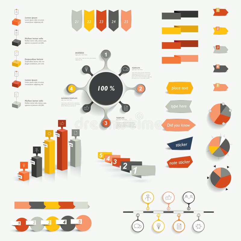 Big Collections of Info Graphics Flat Design Diagrams. Stock Vector ...