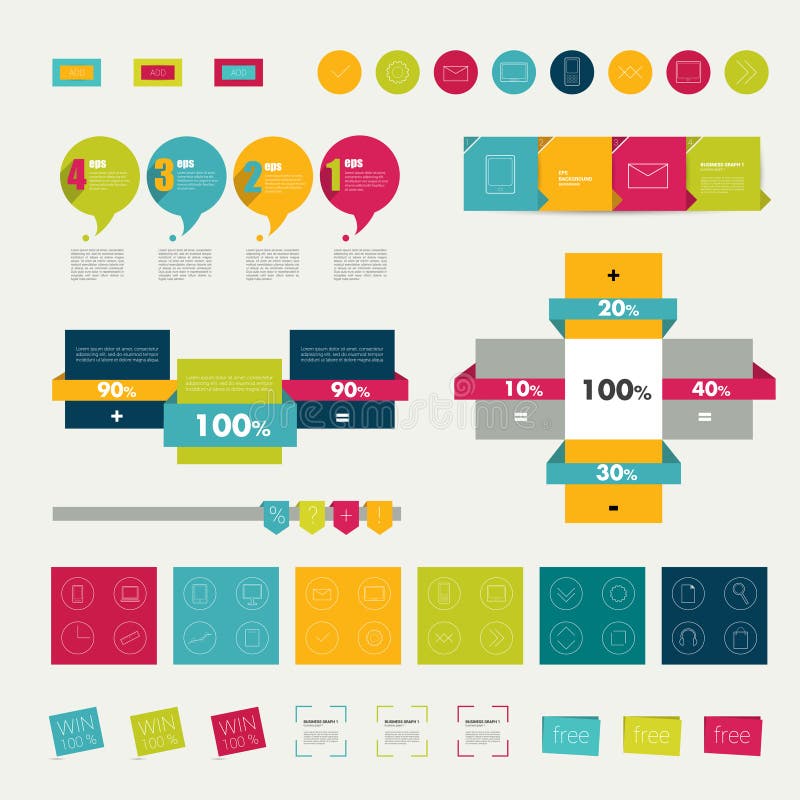 Collections of Infographics Flat Design Diagrams. Stock Vector ...