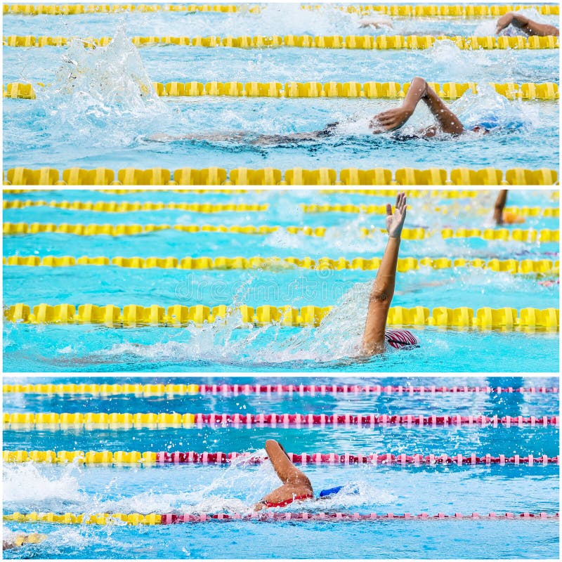 Collections of Swimmer Collage Stock Image - Image of swimmer, swimming ...