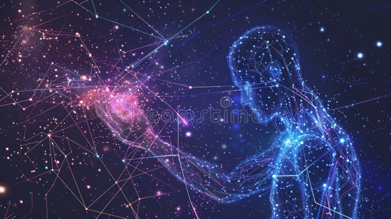 Collective Cosmic Consciousness Network Visualization Stock Photo ...