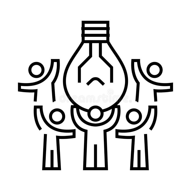 Collective Decitions Line Icon, Concept Sign, Outline Vector ...