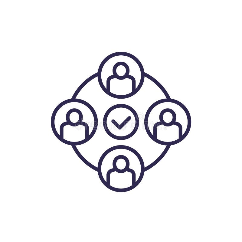 Collective Effort, Team Work Line Icon Stock Vector - Illustration of ...