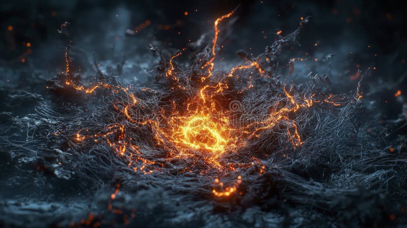 Collective Energy Eruption Abstract Landscape Digital Art Dynamic ...