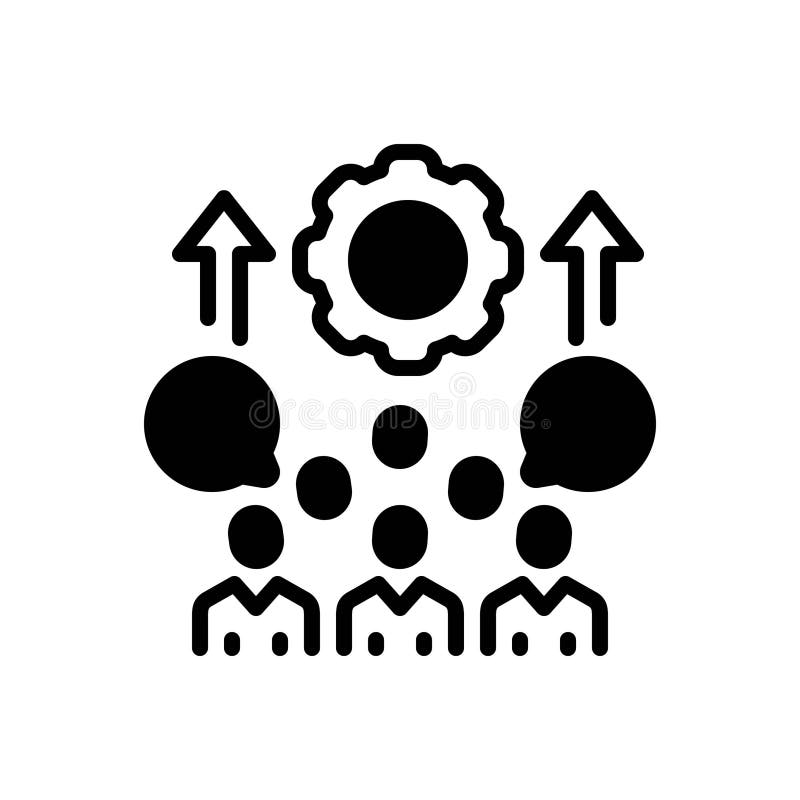 Black Solid Icon for Collective, Mass and Team Stock Illustration ...