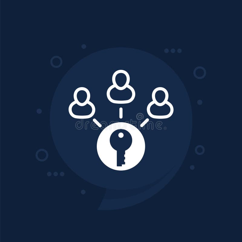 Collective Ownership Icon with People and a Key Stock Vector ...