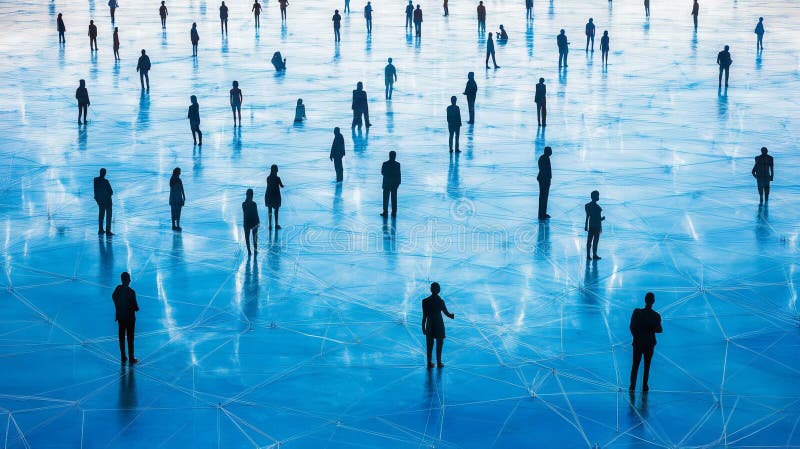 A Collective of People Connected at Network Junctures. Stock Photo ...