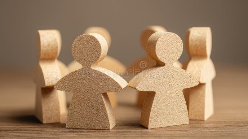 Collective Representation of Wooden People Illustrating Group Dynamics ...