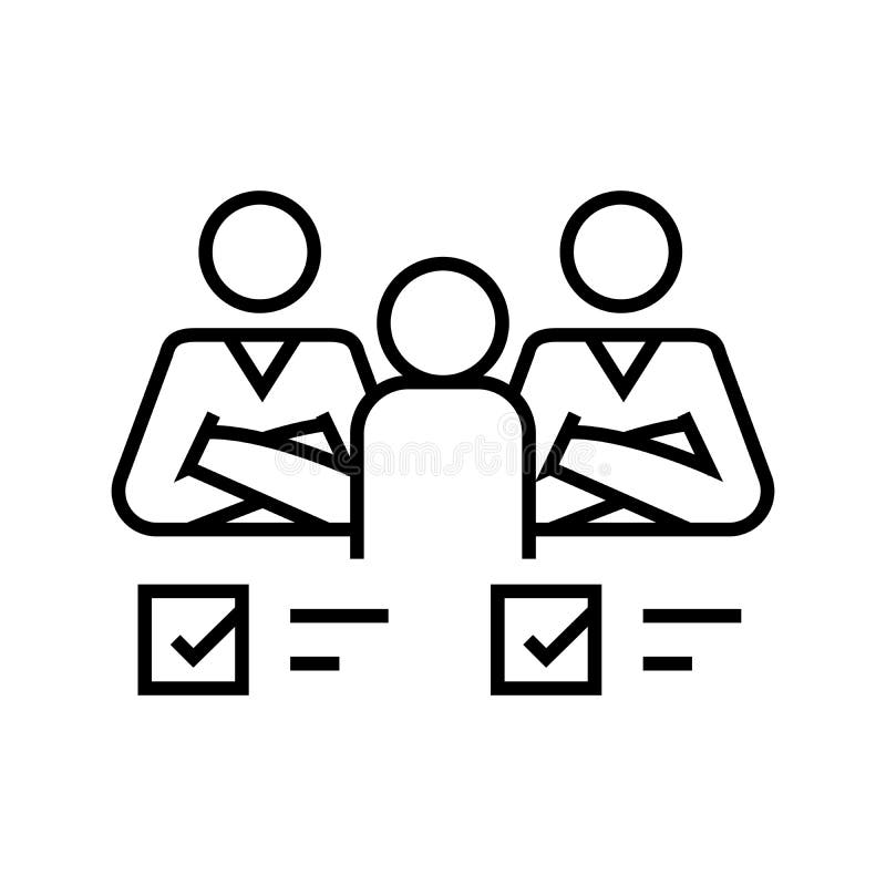 Collective Tasks Line Icon, Concept Sign, Outline Vector Illustration ... Collective Tasks Line Icon, Concept Sign, Outline Vector Illustration ...