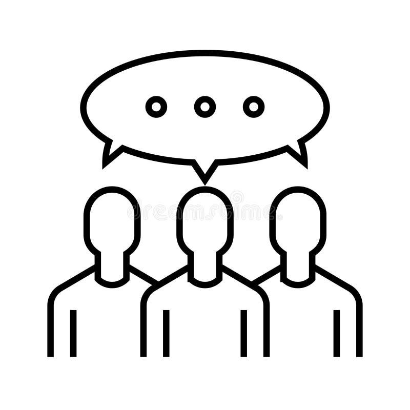 Collective Power Line Icon, Concept Sign, Outline Vector Illustration ...