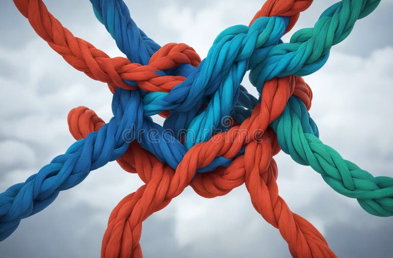 Collective Unity with Teamwork Concept on White Background Stock ...