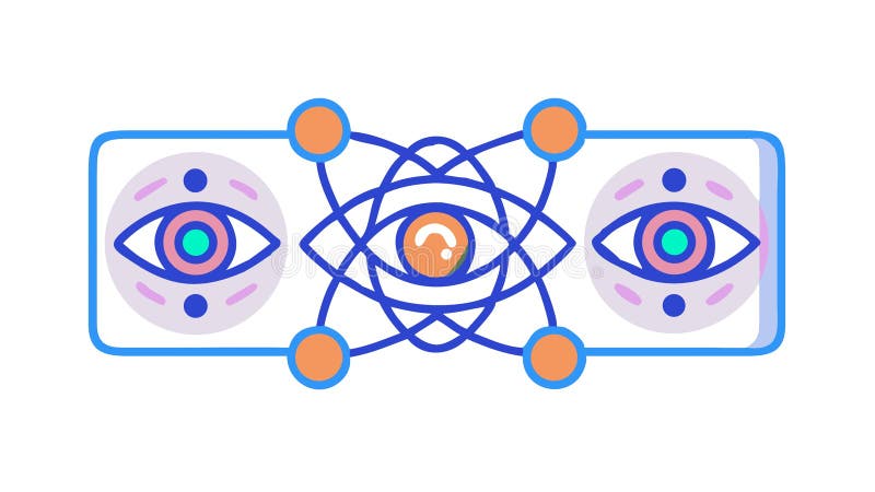 Collective Vision and Network Intelligence Icon with Connected Eyes ...