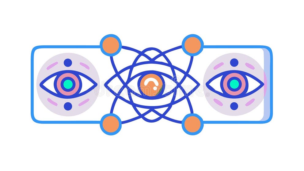Collective Vision and Network Intelligence Icon with Connected Eyes ...