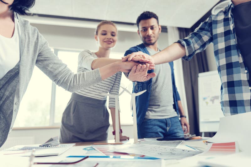 Close Up of Hands that Being Joined Stock Image - Image of achievement ...