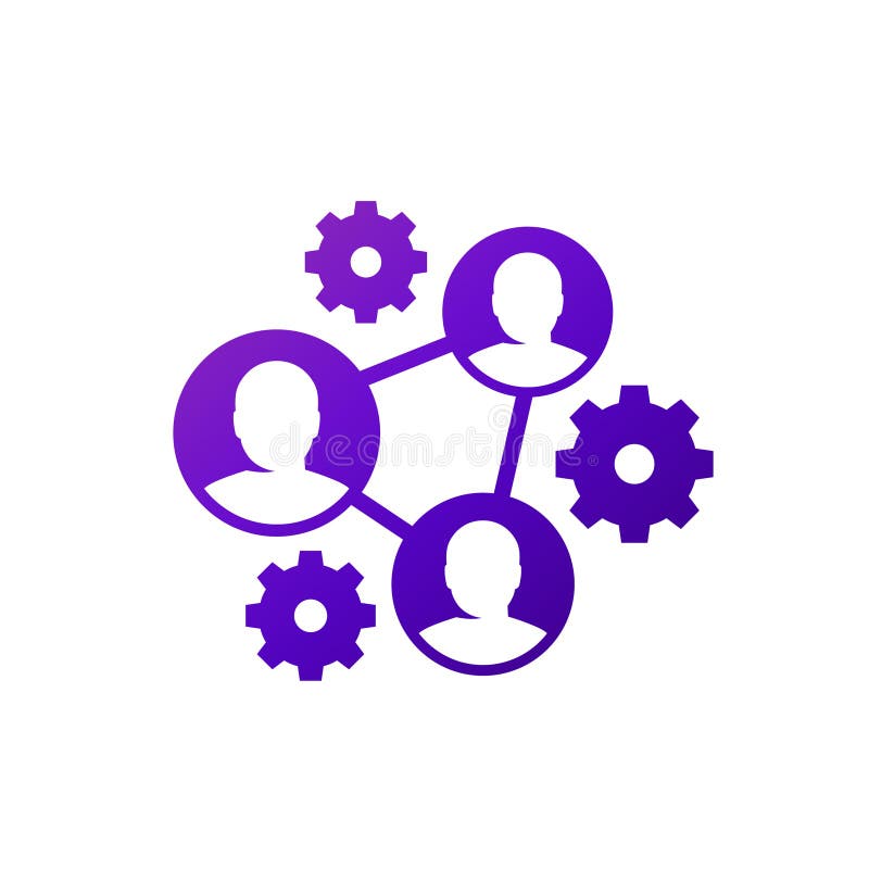 Collective Work Icon, Collaboration and Teamwork Stock Vector ...