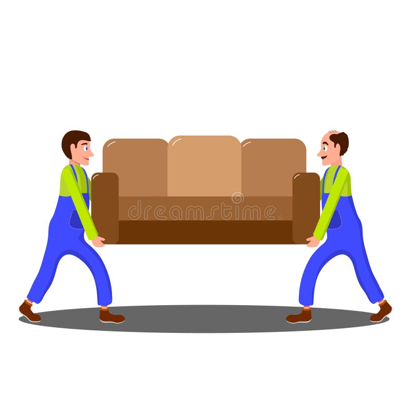 Collective Work when Loading Furniture. Stock Vector - Illustration of ...