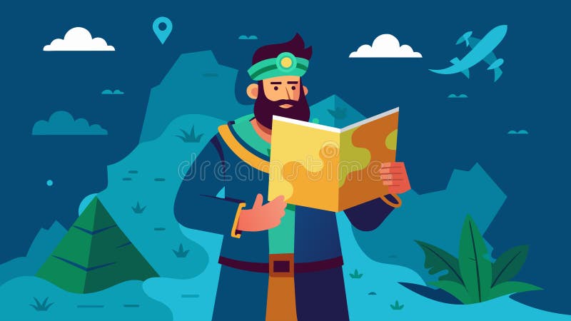 A Collector Holding Up a Map of a Longlost Civilization Pondering the ...