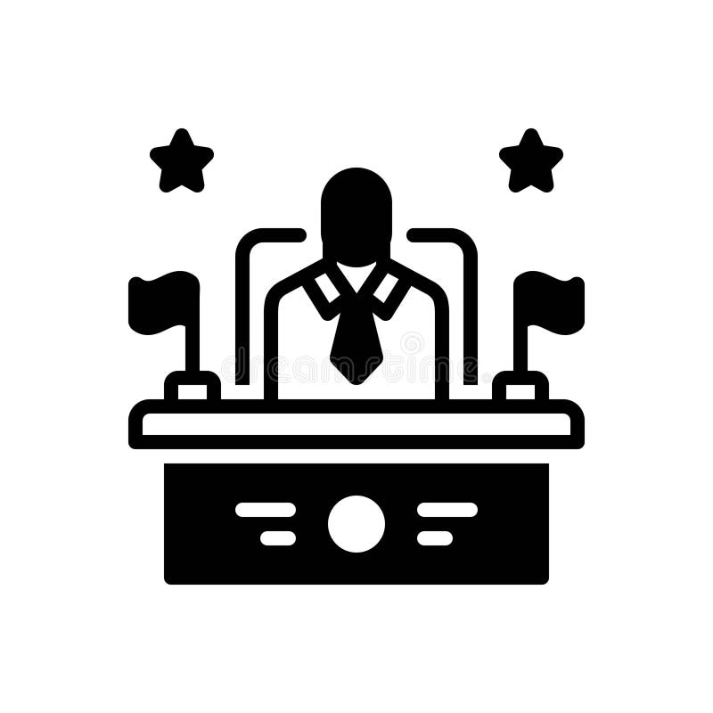 Black Solid Icon for Collector, Office Bearer and Servant Stock ...