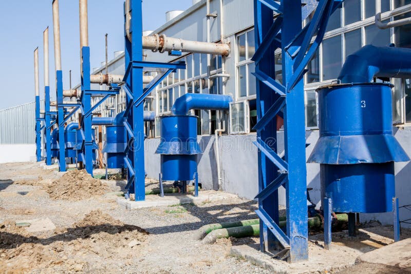 Compressor and Collector Machine in Factory Stock Photo - Image of ...