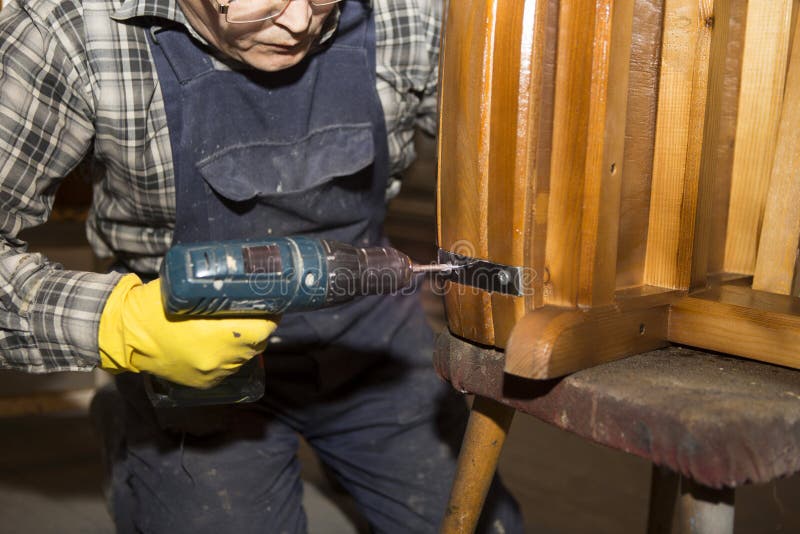 Collector of a Wooden Barrel in a Carpentry Workshop Stock Photo ...
