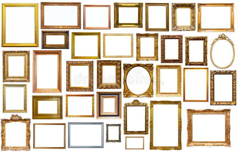 Collectrion of Calssical Art Frames Stock Image - Image of wall ...