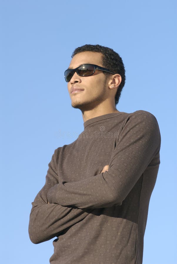 College Age African-American Male Stock Image - Image of remote, young ...