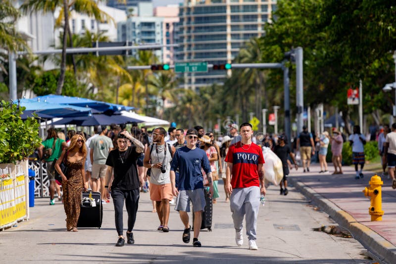College Age People in Miami Beach for Spring Break 2021 Editorial Image ...