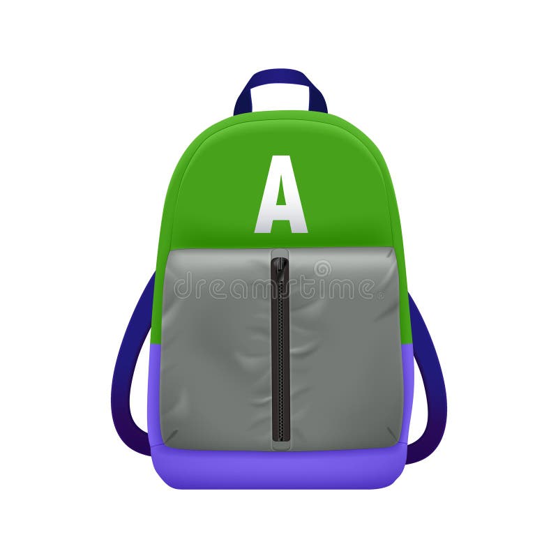 College Backpack Realistic Composition Stock Vector - Illustration of ...